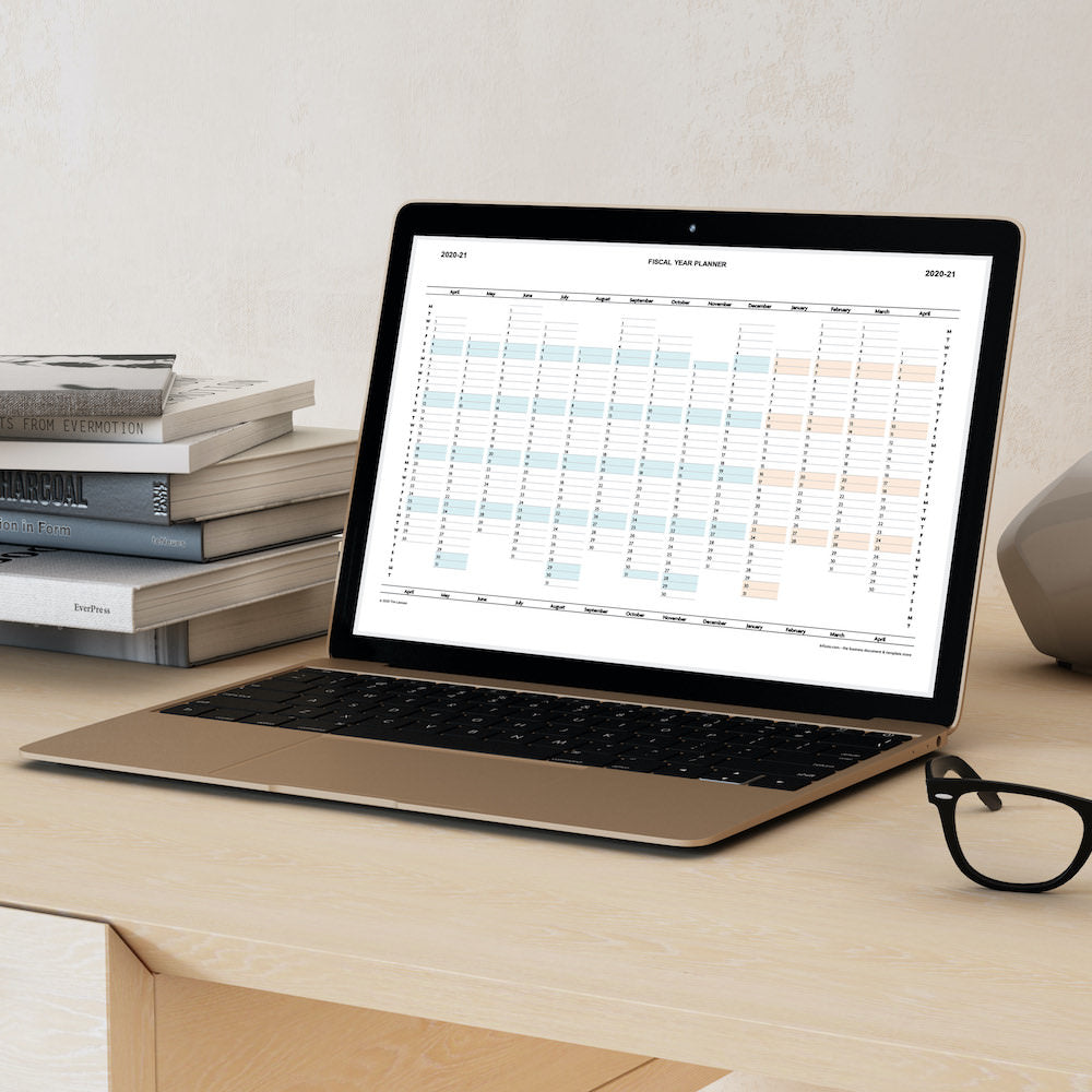 2020-21 Fiscal Year Planner download calendar printable (April-April ...